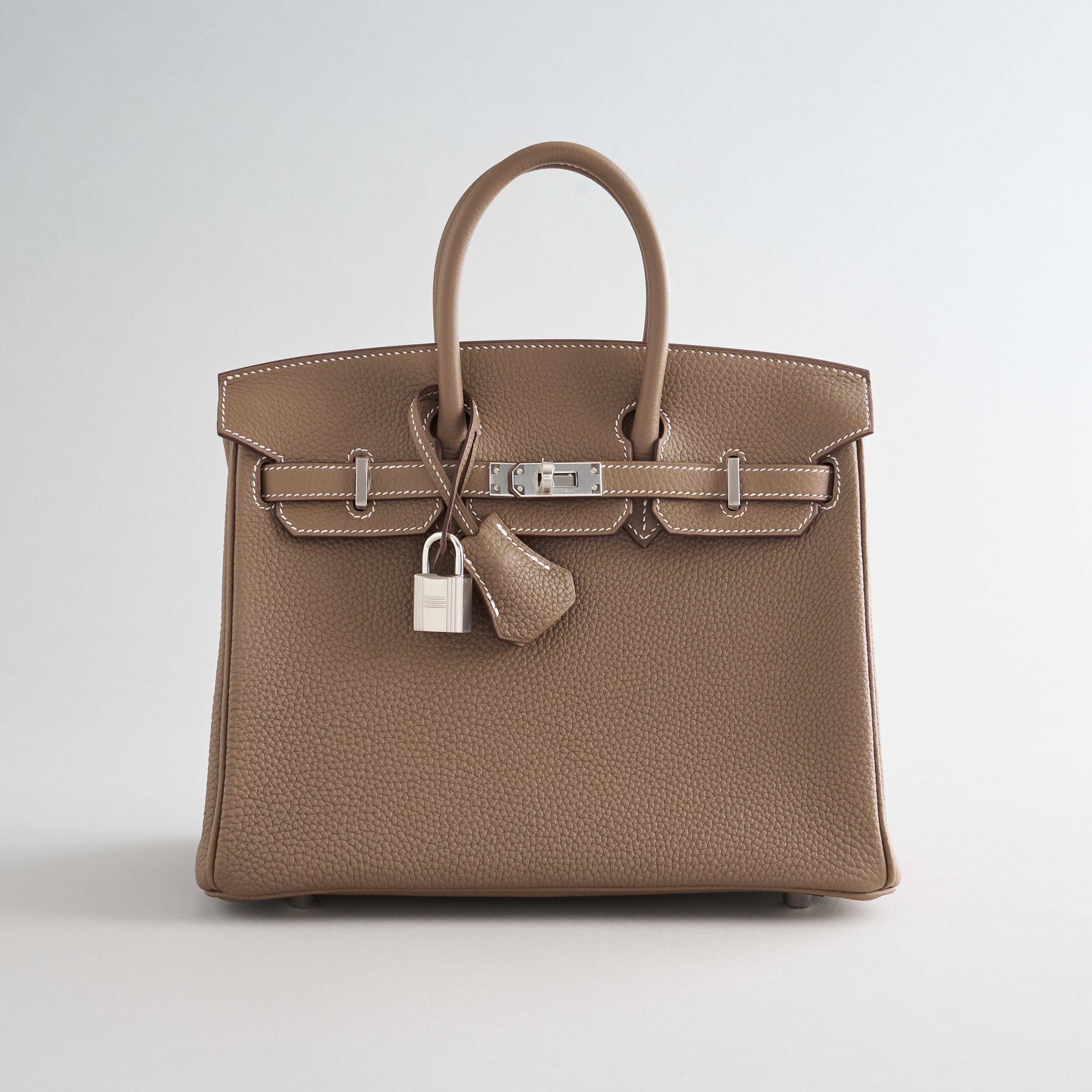 Hermès Birkin 25 Togo Etoupe Palladium Hardware Retourne – eliteUSA