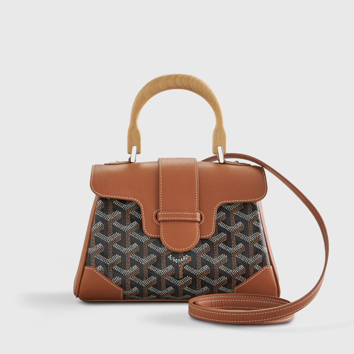 Goyard Saigon Mini Black/Tan Palladium Hardware
