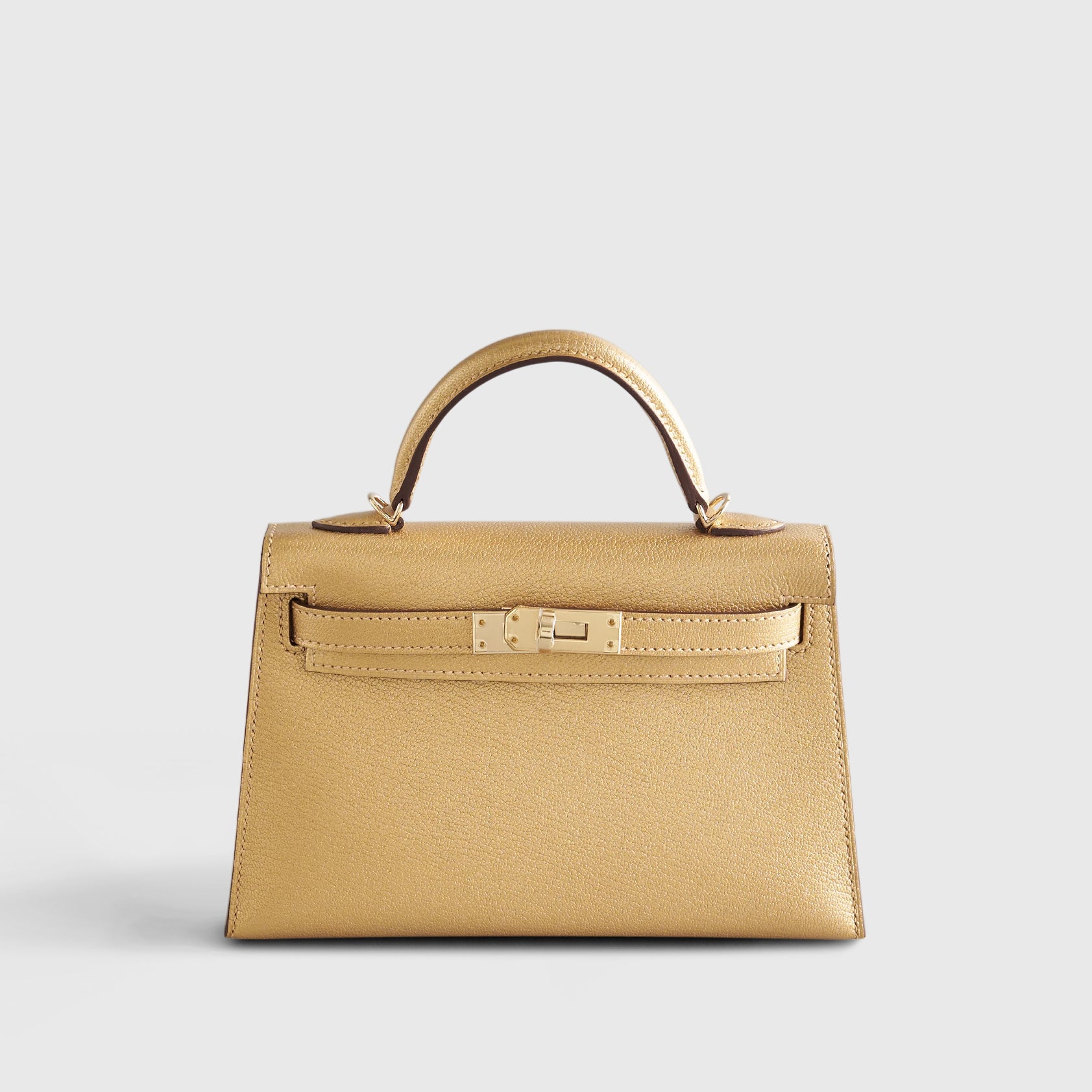 Hermès Kelly Mini Chamkilight Chevre Dore Permabrass Hardware