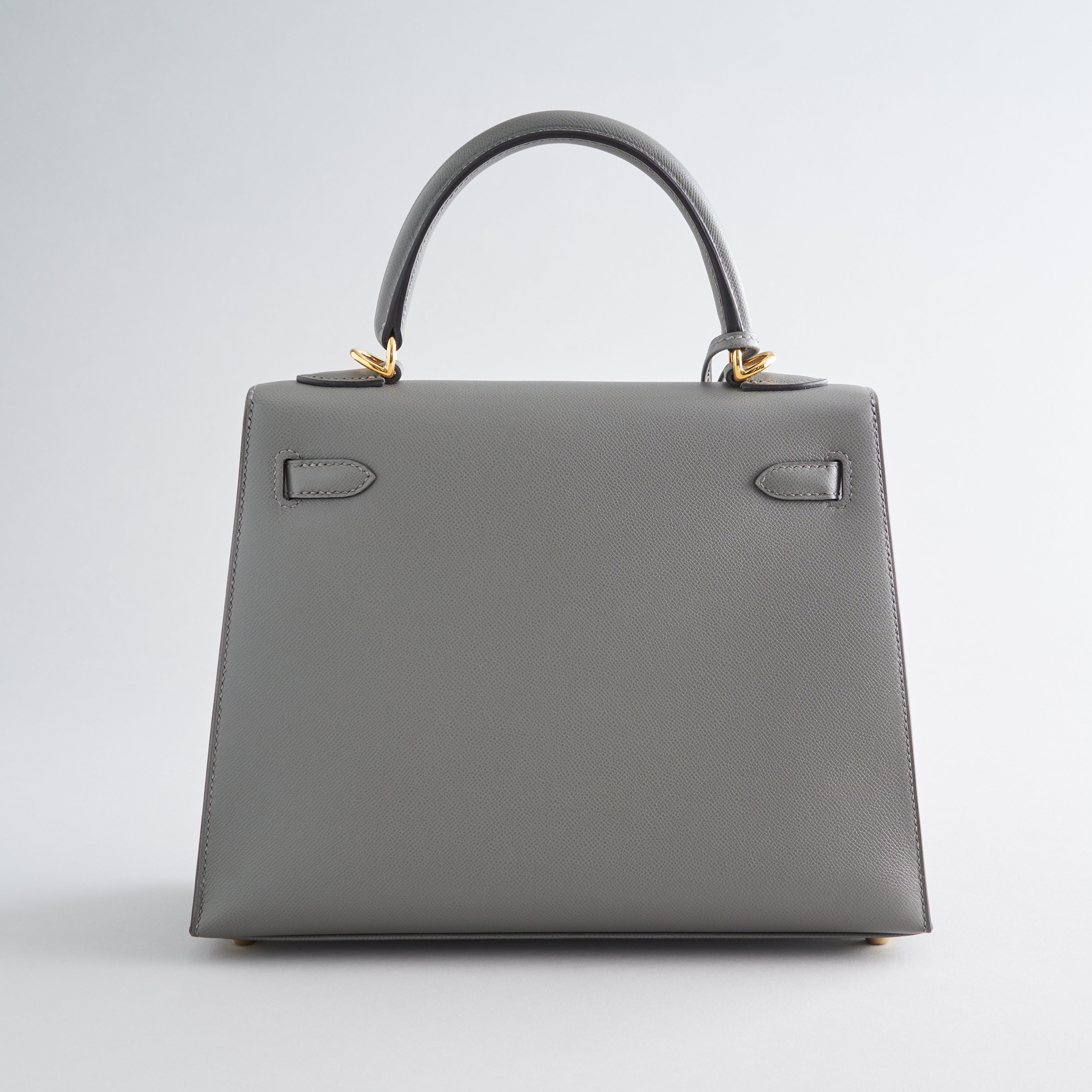Hermès Kelly 25 Veau Madame Gris Meyer Gold Hardware Sellier – eliteUSA