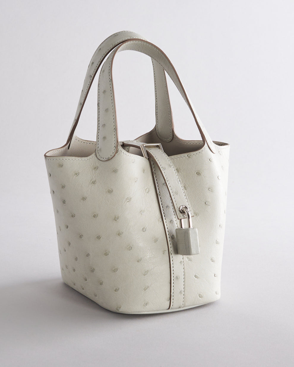 Hermès Picotin Micro Ostrich Gris Perle Palladium Hardware – eliteUSA