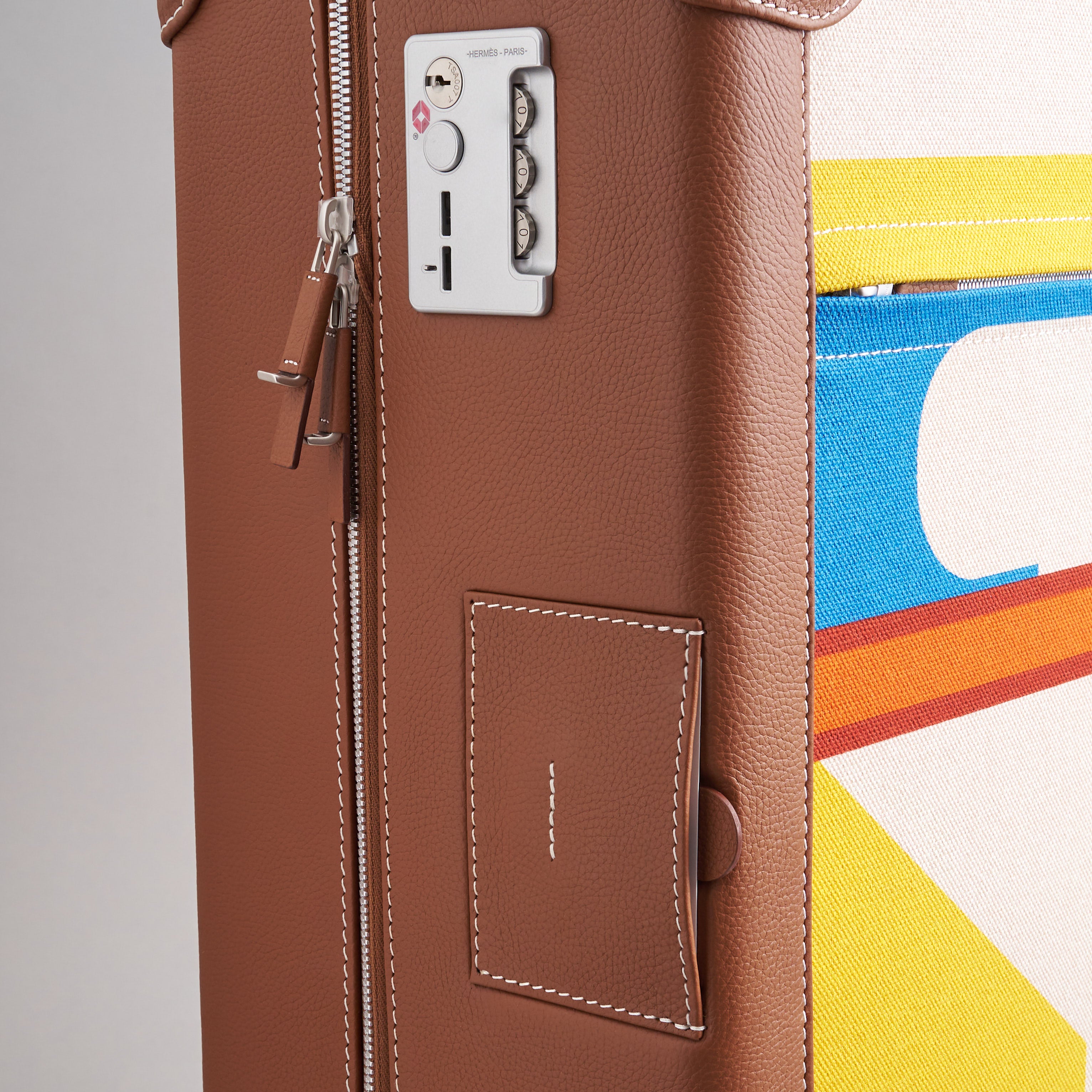Hermès R.M.S Cabine Trolley 55 Capucine-Ecru-Beige/Fauve/Orange Pallad ...