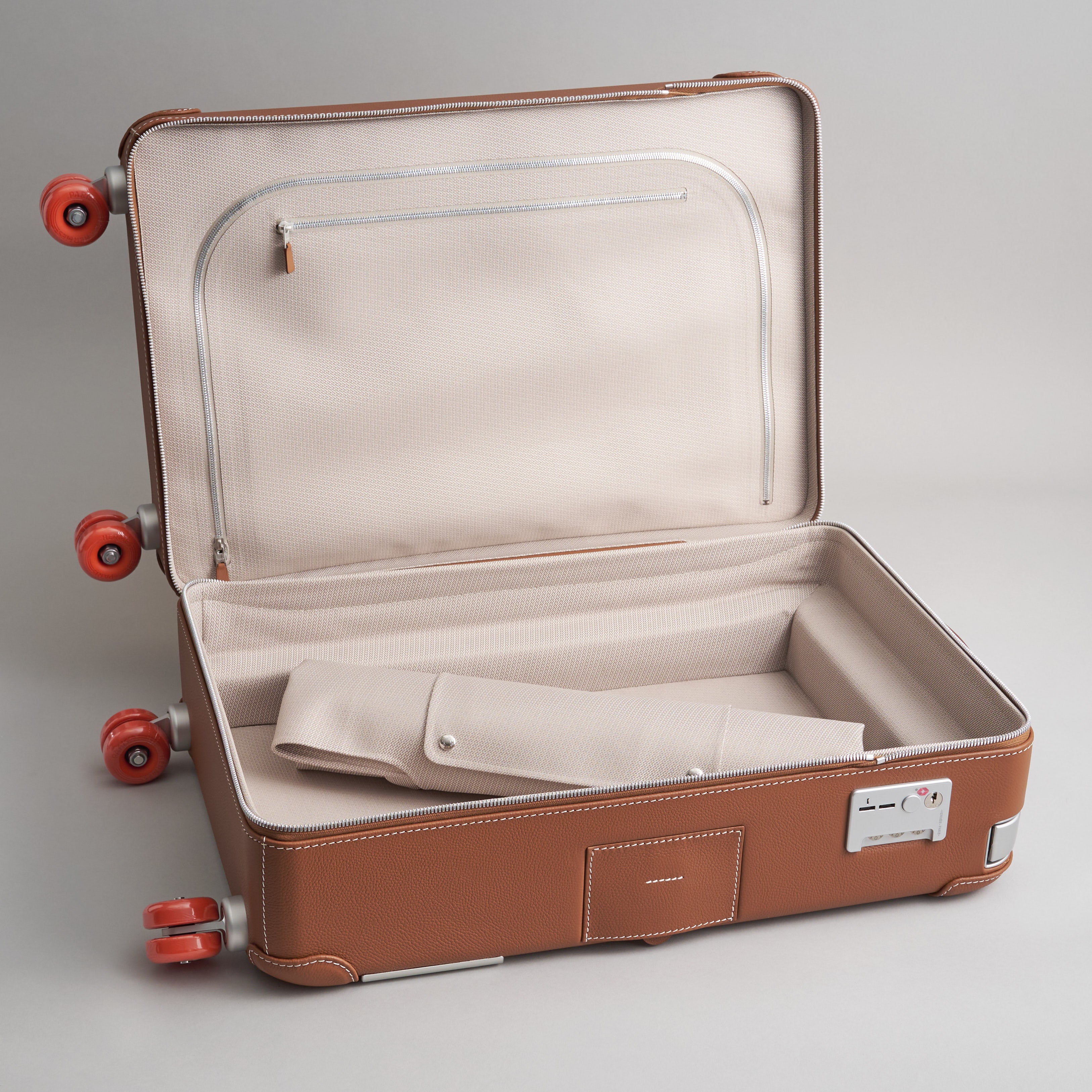 Hermès R.M.S Cabine Trolley 55 Capucine-Ecru-Beige/Fauve/Orange Pallad ...