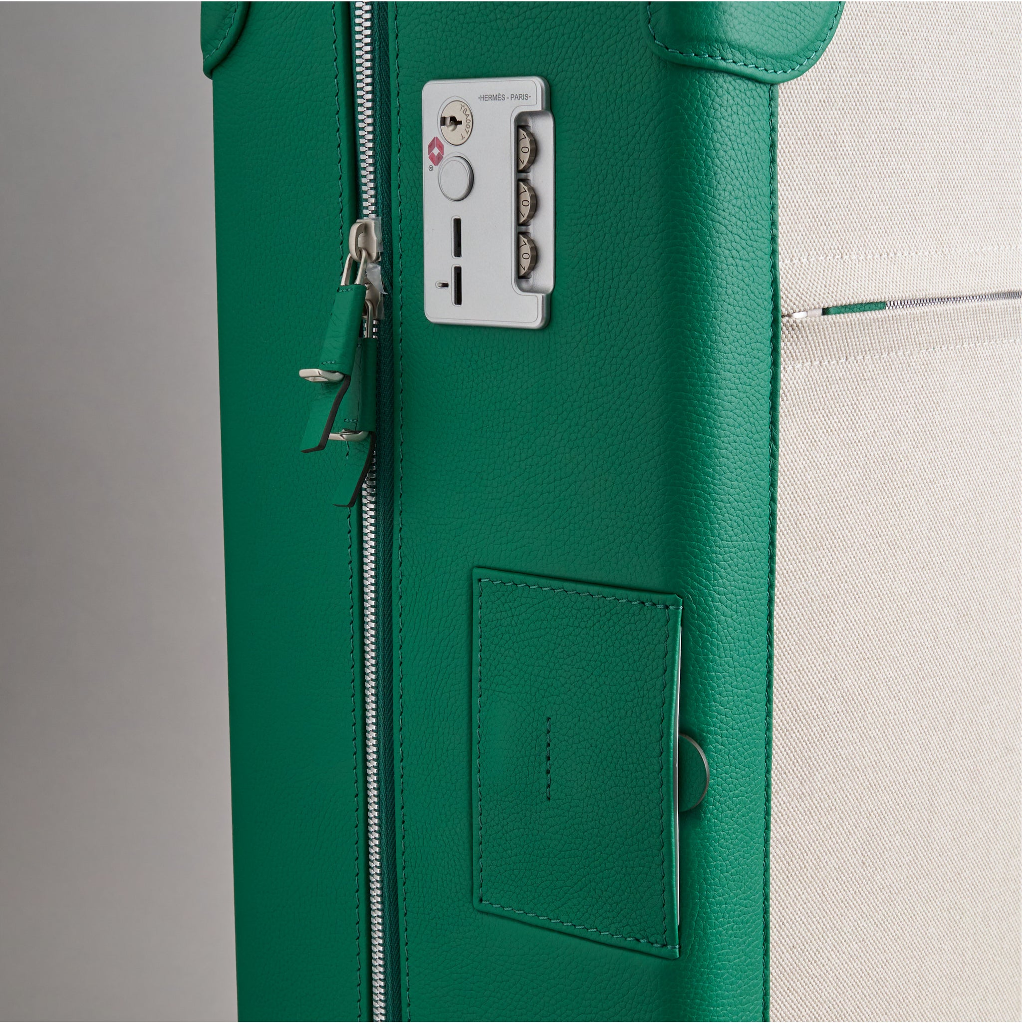 Hermès R.M.S Cabine Trolley 55 Ecru-Amande/Vertigo/Citron Palladium Ha ...