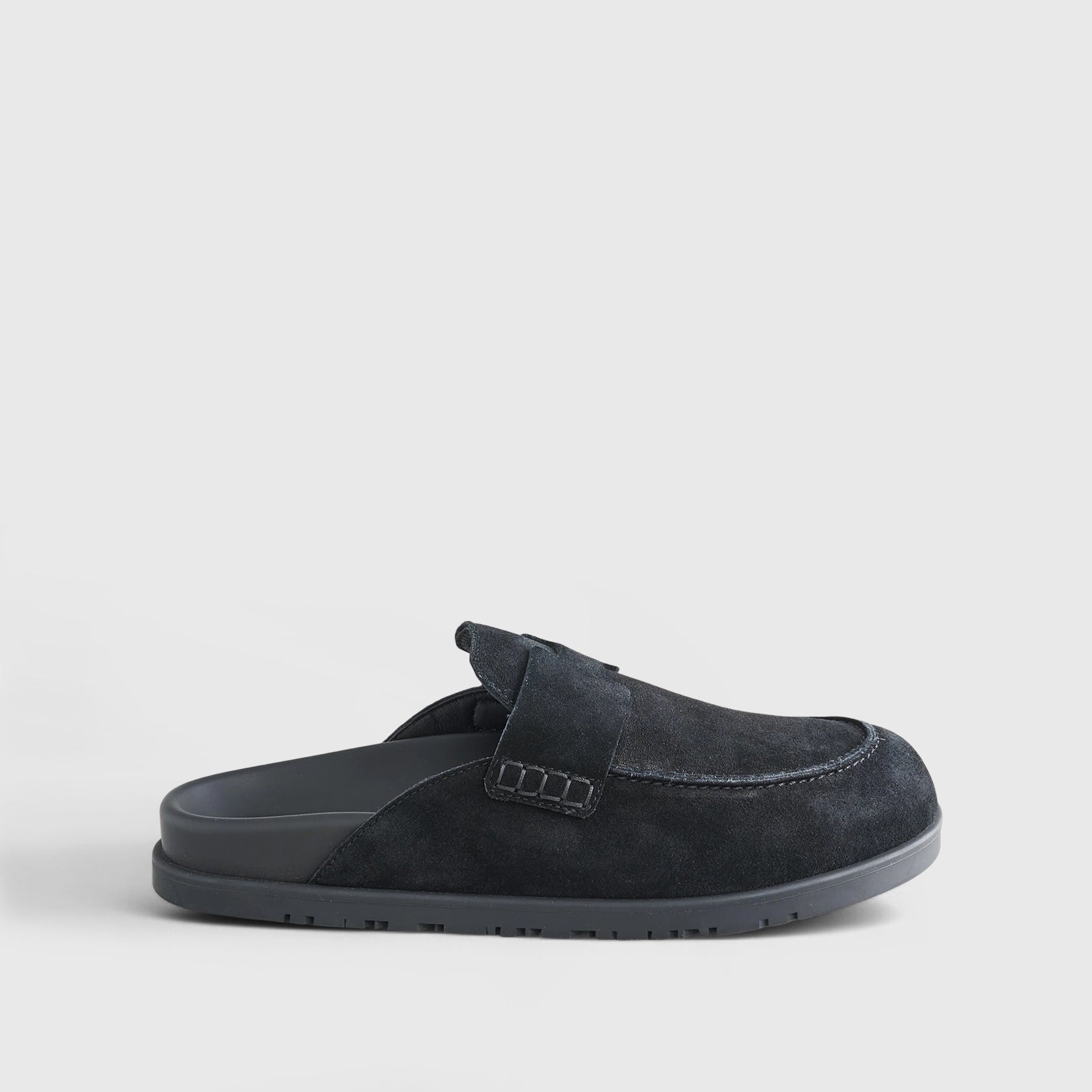 Hermès Go Mule Black Suede, Calfskin